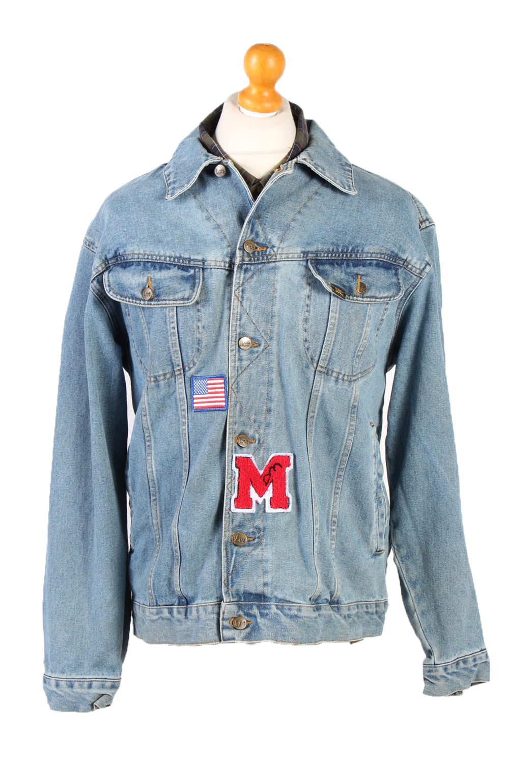 Lee Denim Jacket USA Printed Remake Blue L – Pepper Tree London